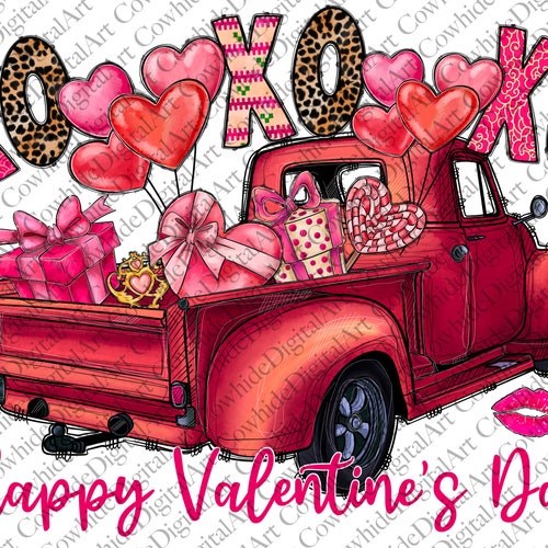 Happy Valentine's Day Truck Png Valentine's Loads of - Etsy
