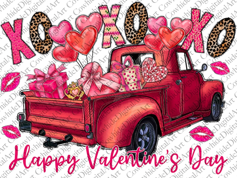 Happy Valentine's Day Truck Png Valentine's Loads of - Etsy