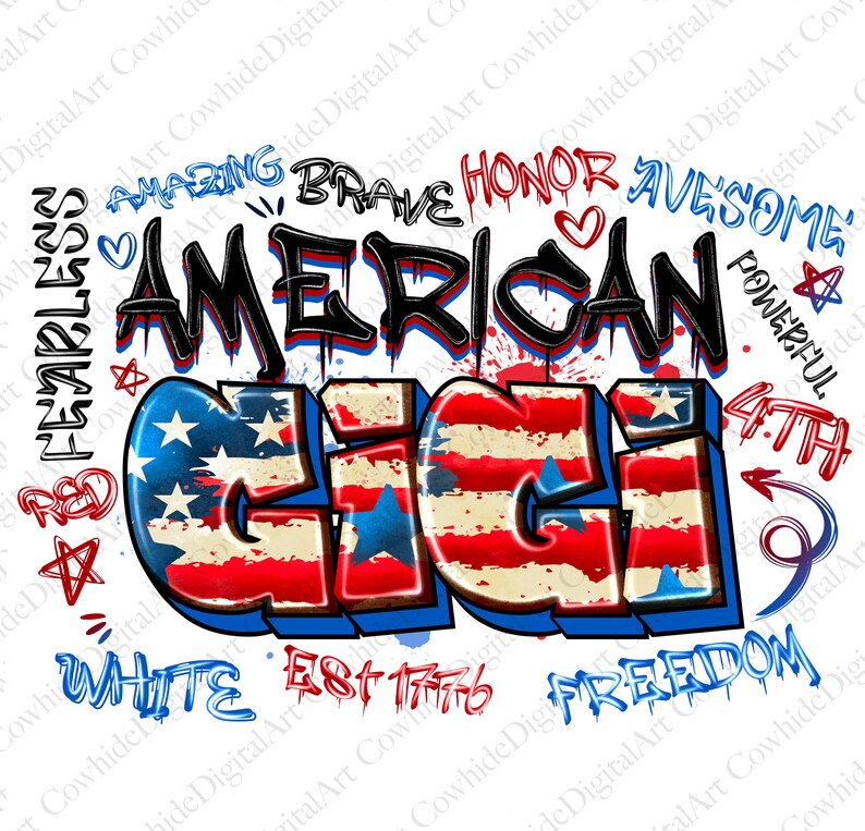 4th of July Gigi PNG, American Flag Sublimation (digital Download) - Etsy