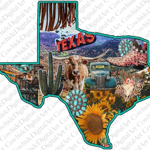 Western Texas With Texas Map Png Sublimation Design Leopard - Etsy