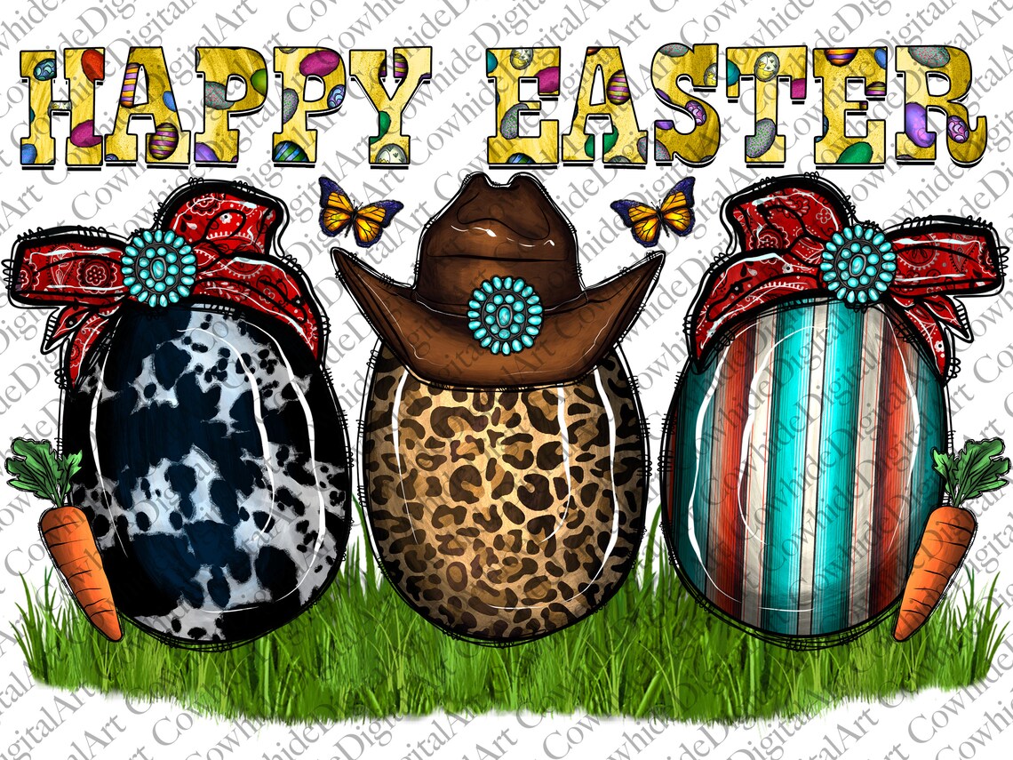 Happy Easter Png Western PNG Easter Png Cowboy Egg Png - Etsy