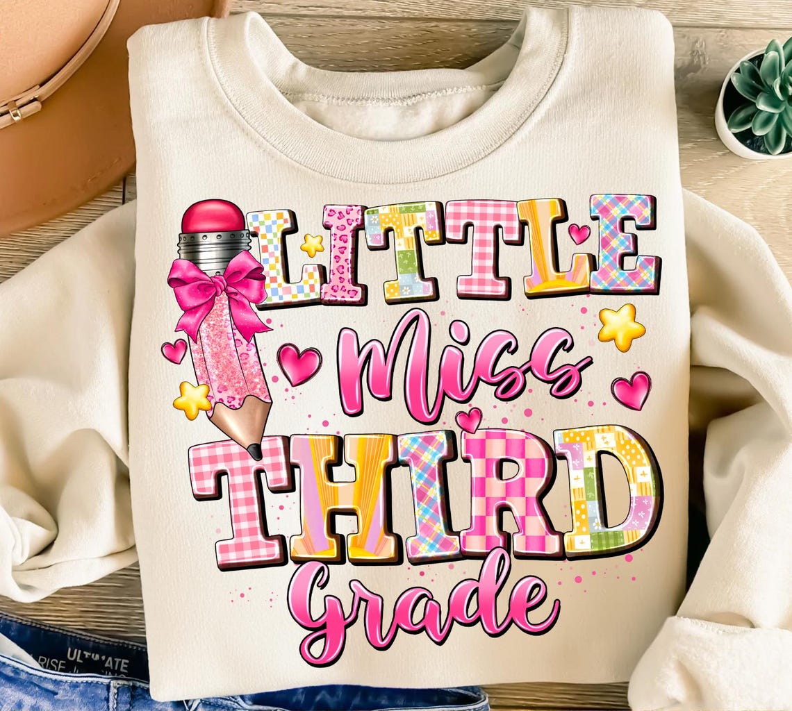 Little Miss Third Grade Png, 3rd Grade Png, Cute Girl School Shirt Png ...