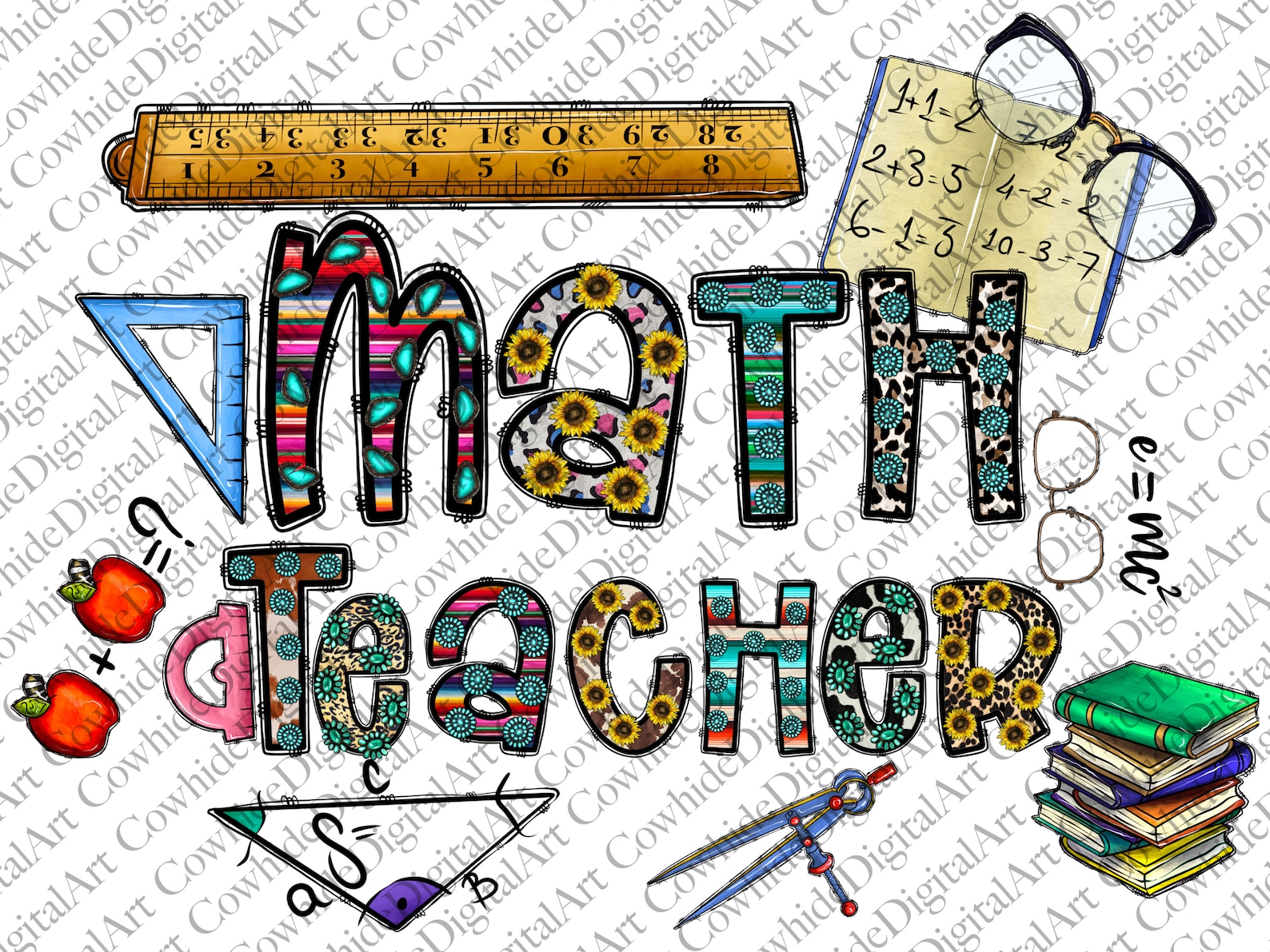 Math Teacher Png Western PNG Sunflower Png Mathematics | Etsy