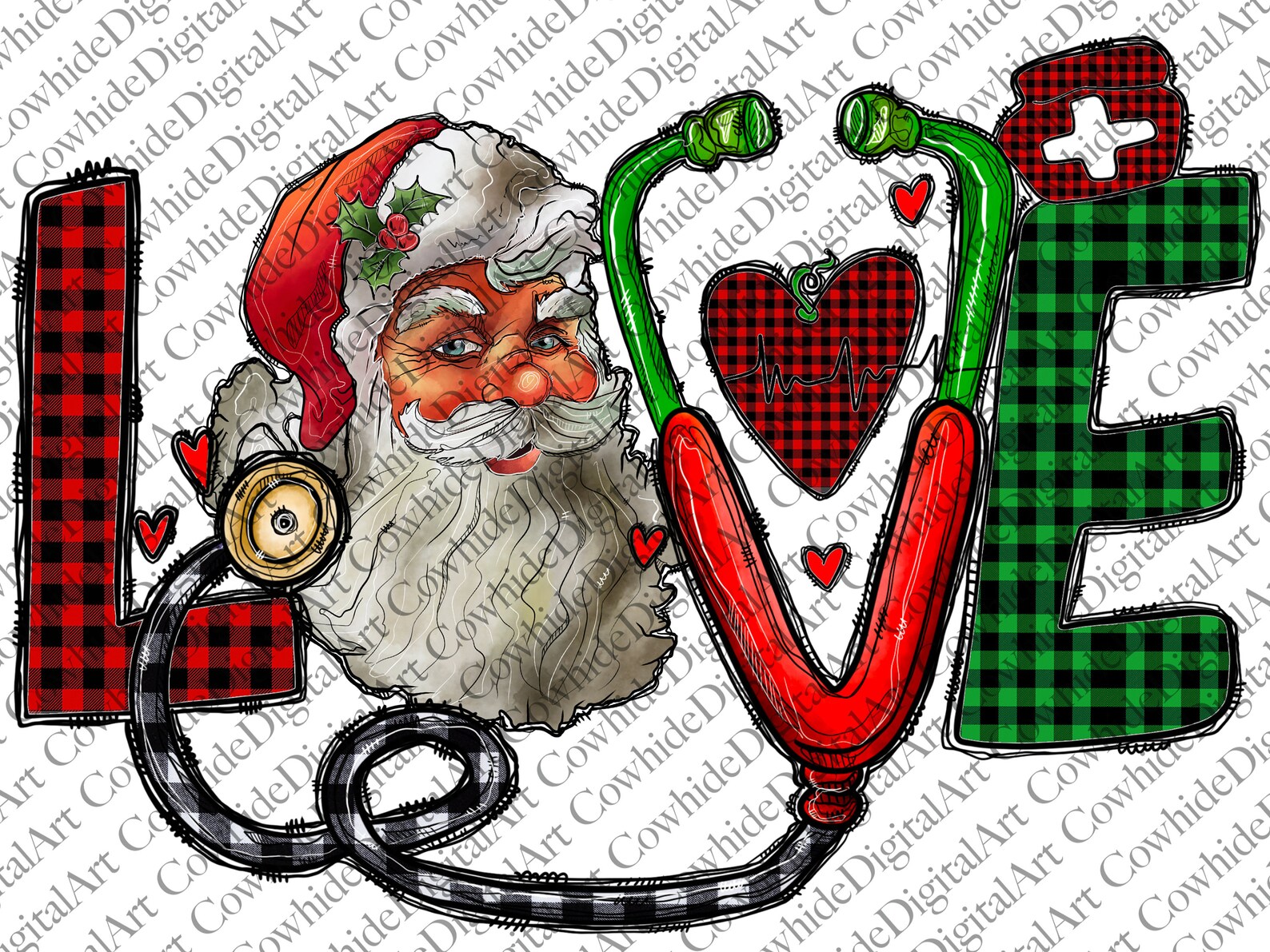 Love Christmas Nurse Santa Png Santa Png Merry Christmas | Etsy