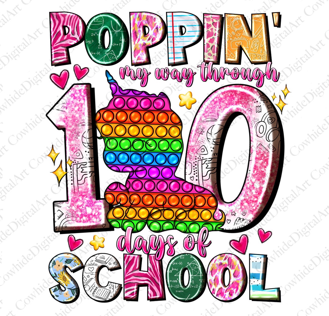 Poppin My Way Through 100 Days of School PNG ,school Kids Cut Files ...