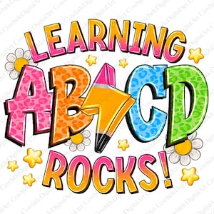 ABCD Learning Rocks PNG, Back to School PNG, School Png, Teacher ...