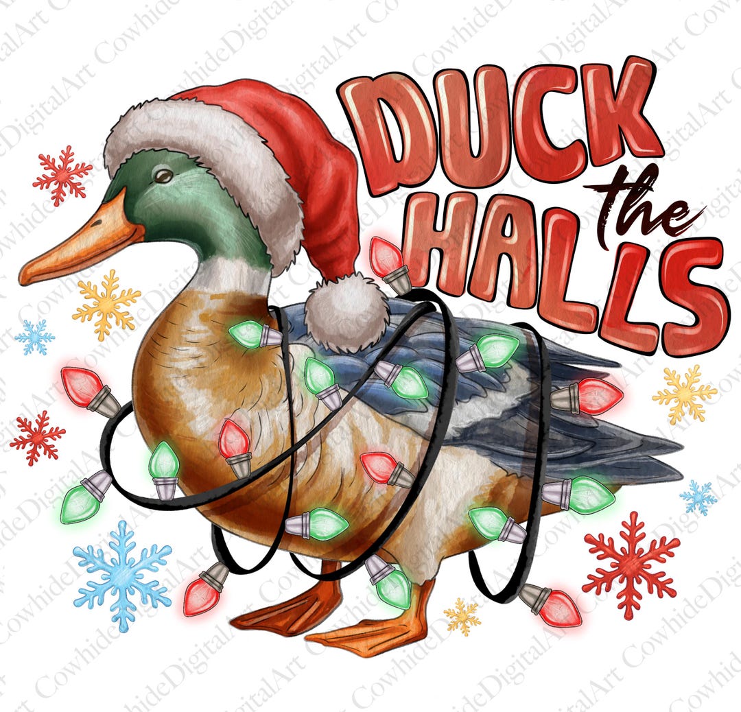 Christmas Mallard Duck Design Duck the Halls Png, Christmas Duck ...