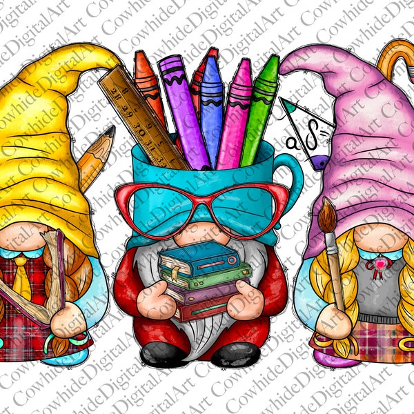 Teacher Gnomes Clipart - Etsy