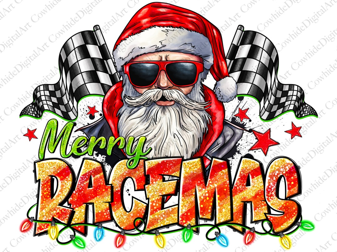 Merry Racemas Santa Png Sublimation Design, Racing Santa Claus Png ...