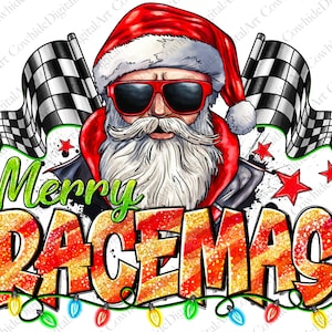 Merry Racemas Santa Png Sublimation Design, Racing Santa Claus Png ...