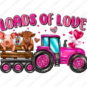 Valentine's Day Tractor PNG File, Sublimation Designs Download, Digital ...