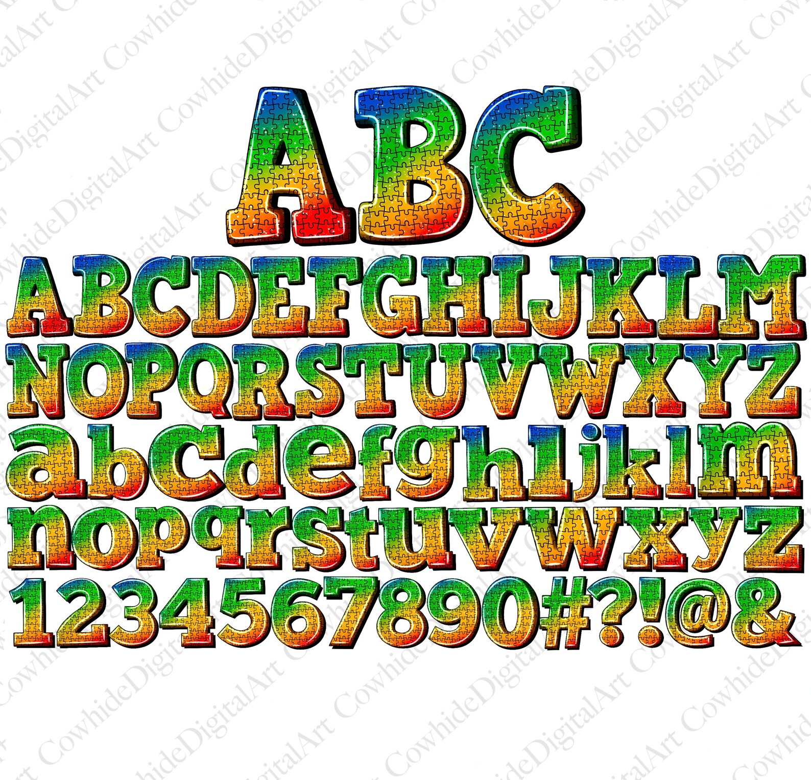 Autism Awareness Alphabet PNG Bundle, Doodle Letters Clip Art (digital ...