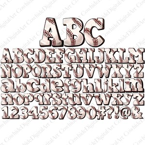 Baseball Doodle Alphabet Bundle PNG , Baseball PNG Letters, Numbers ...