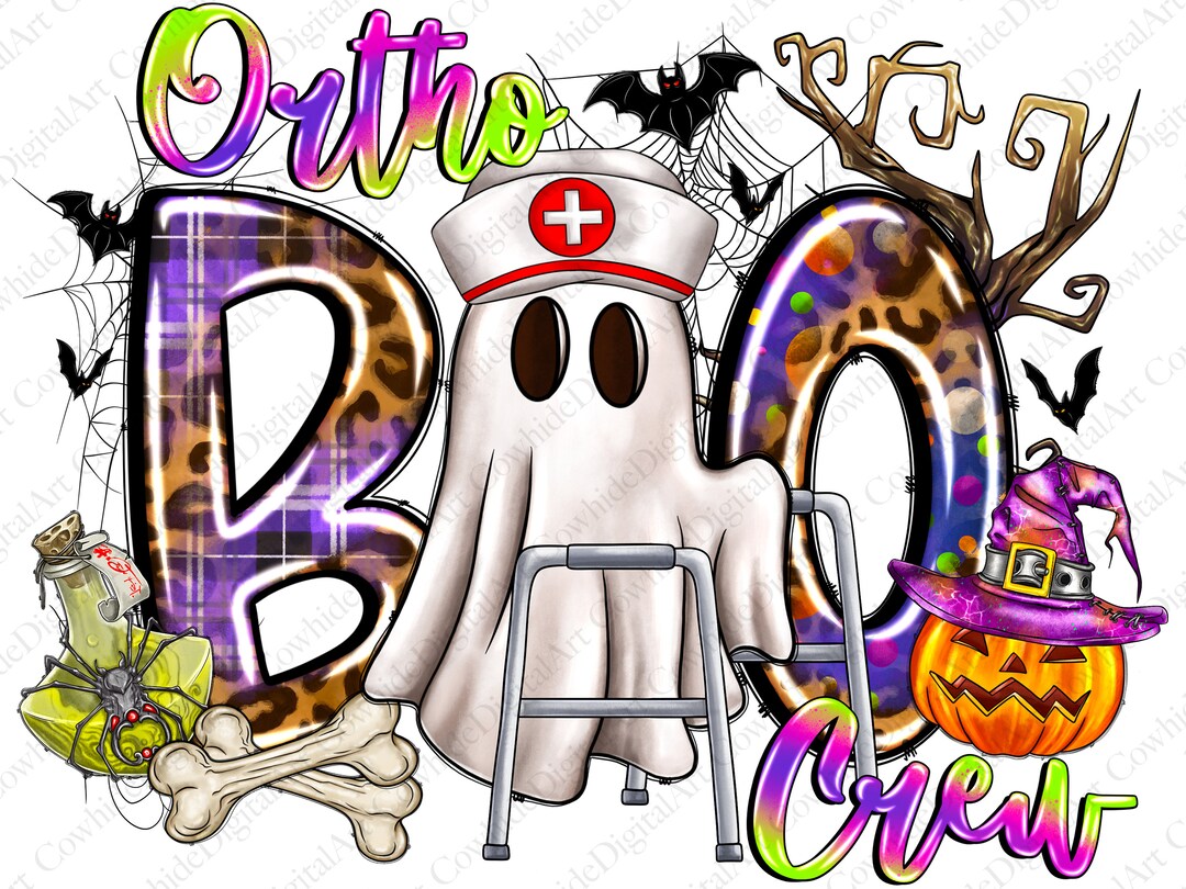 Ortho Boo Crew Png, Halloween Png, Ghost Sublimation Designs ...