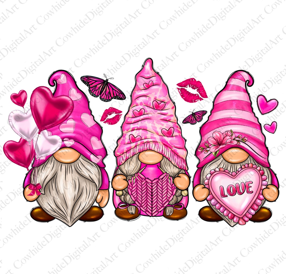 Valentine's Day Gnomies Png Sublimation Design, Gnomes Sublimation ...