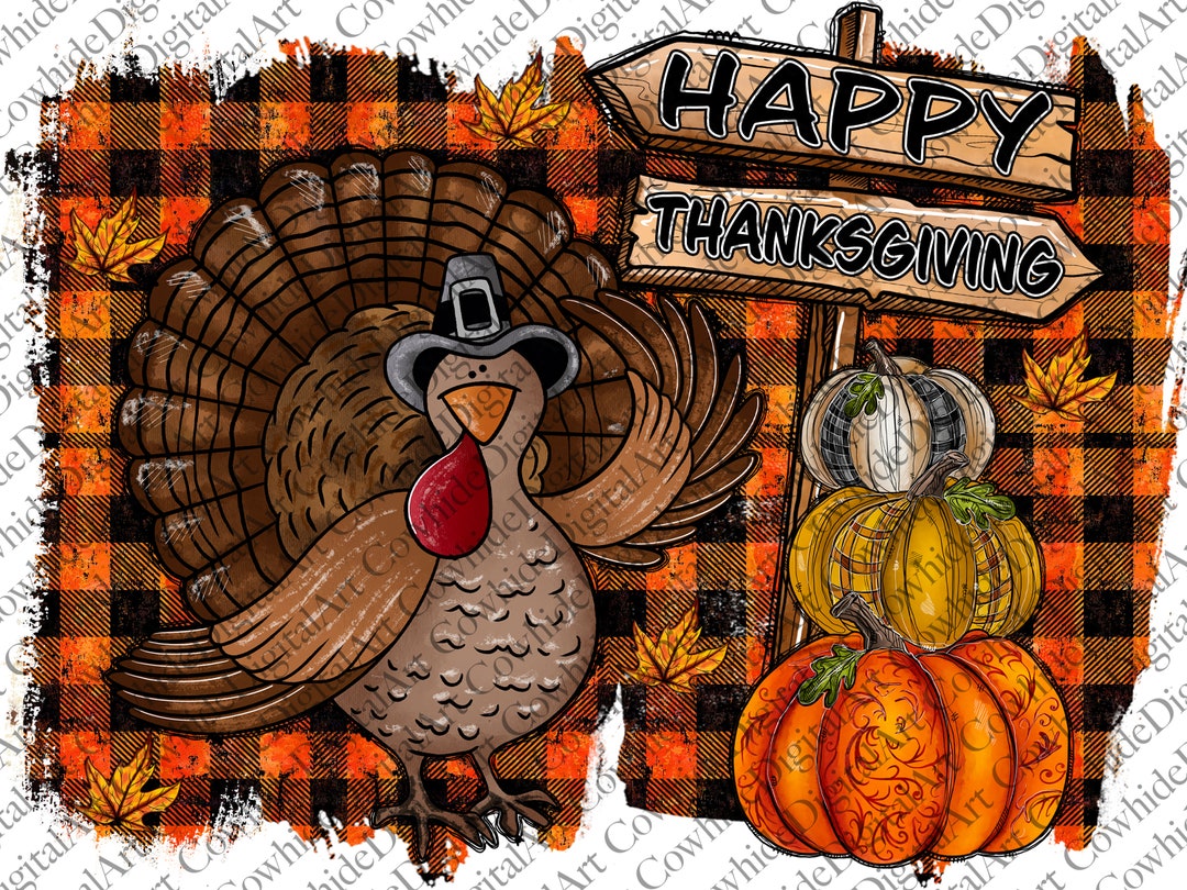 Thanksgiving Turkey Clipart: PNG Sublimation Design (digital Download ...
