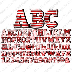 Patriotic Alphabet Bundle Png, 4th of July Alphabet Png, Doodle Letters ...