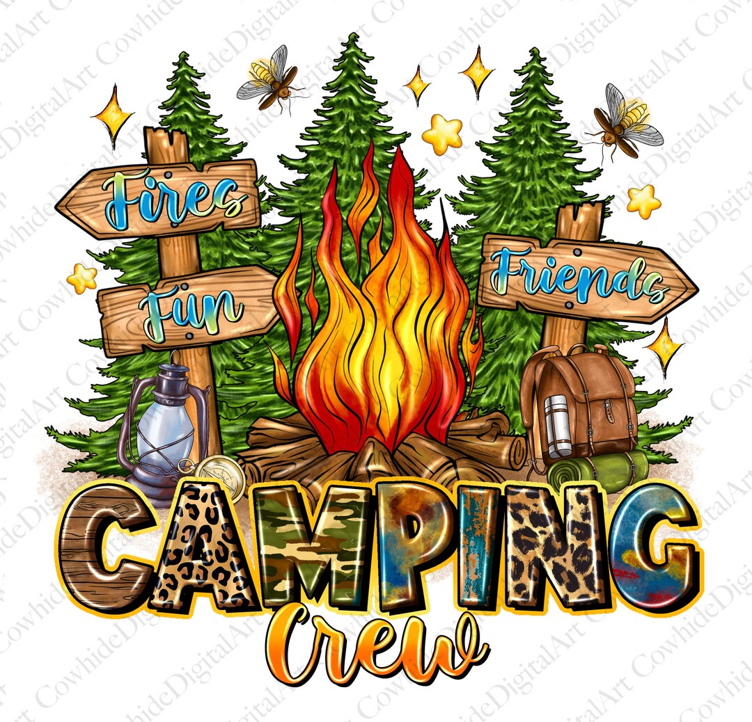 Fires Friends Fun Camping Crew Png, Camping Crew Png, Campfire Png ...