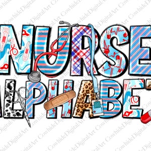 Nurse Doodle Alphabet Bundle Nurse PNG Letters Nursing - Etsy