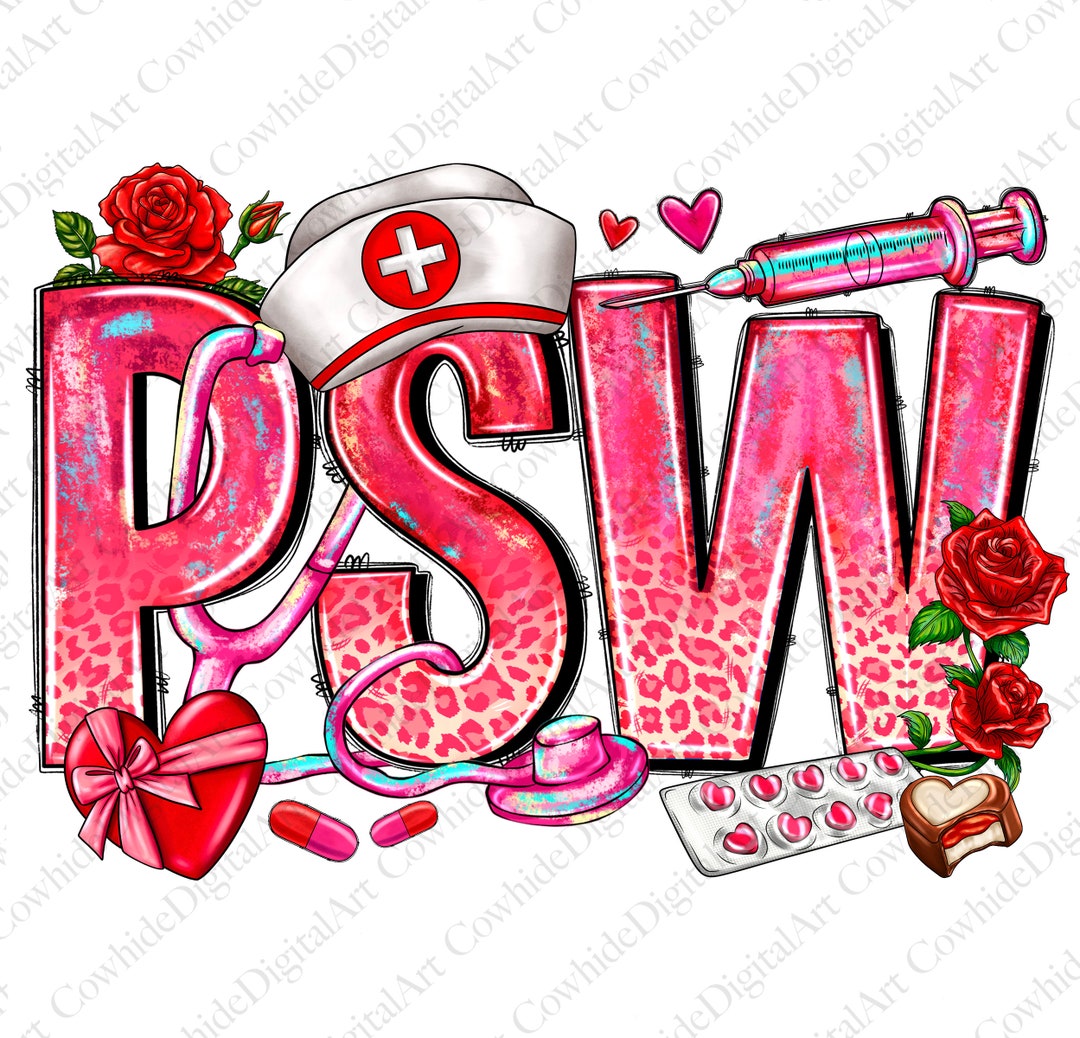 Valentine PSW Personal Support Worker Sublimation Design Png, Medical ...