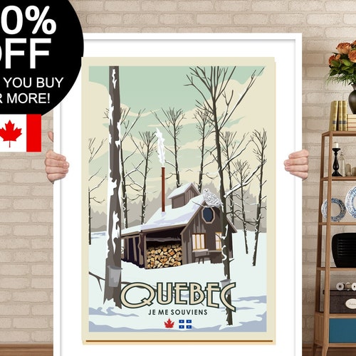 Quebec Poster Canada Travel Art Print TR64 - Etsy Canada