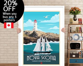 Nova Scotia Travel Poster, Cabot Trail Poster, Canada Poster, Nova ...