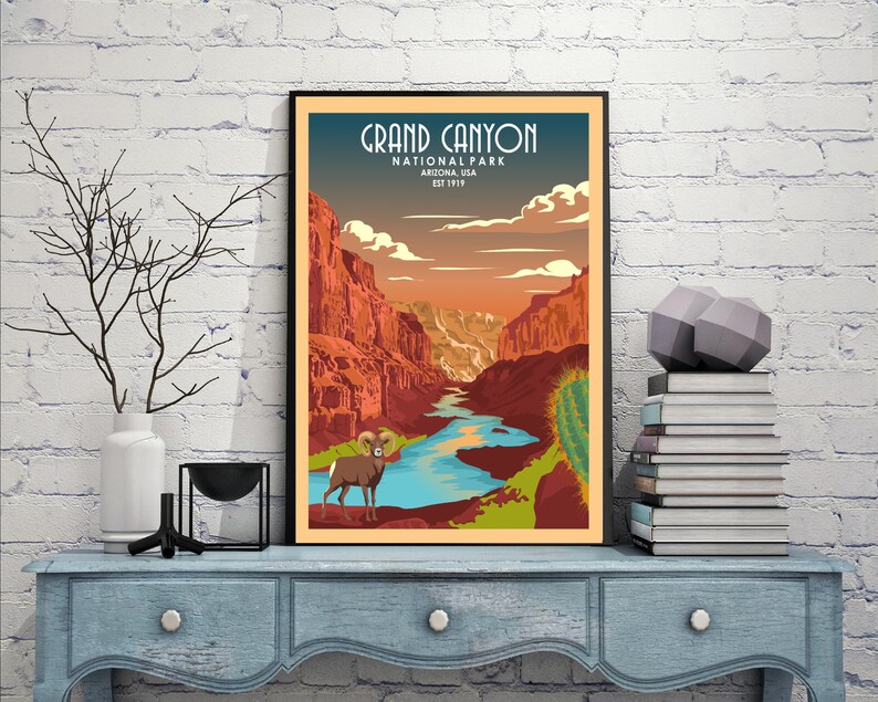 Grand Canyon Poster Grand Canyon Print Grand Canyon National Park ...