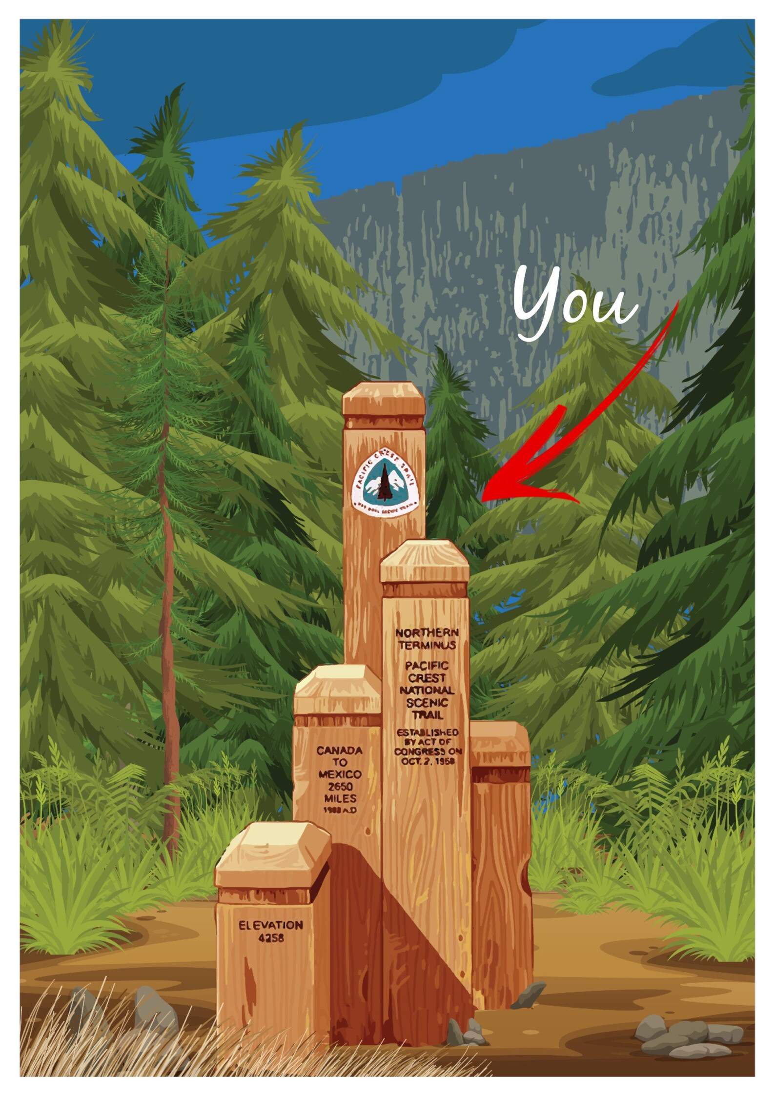 Pacific Crest Trail Northern Terminus Monument Custom - Etsy