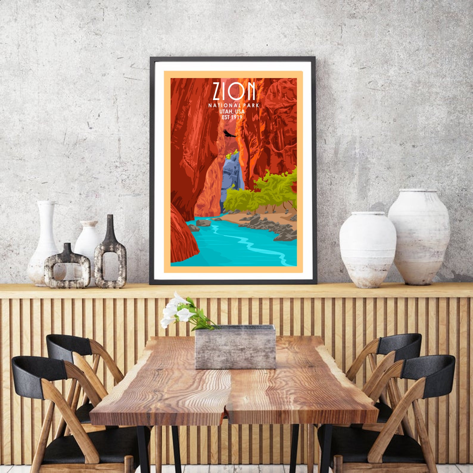 Zion National Park Poster | Zion Park Print | Zion National Park | Wall ...