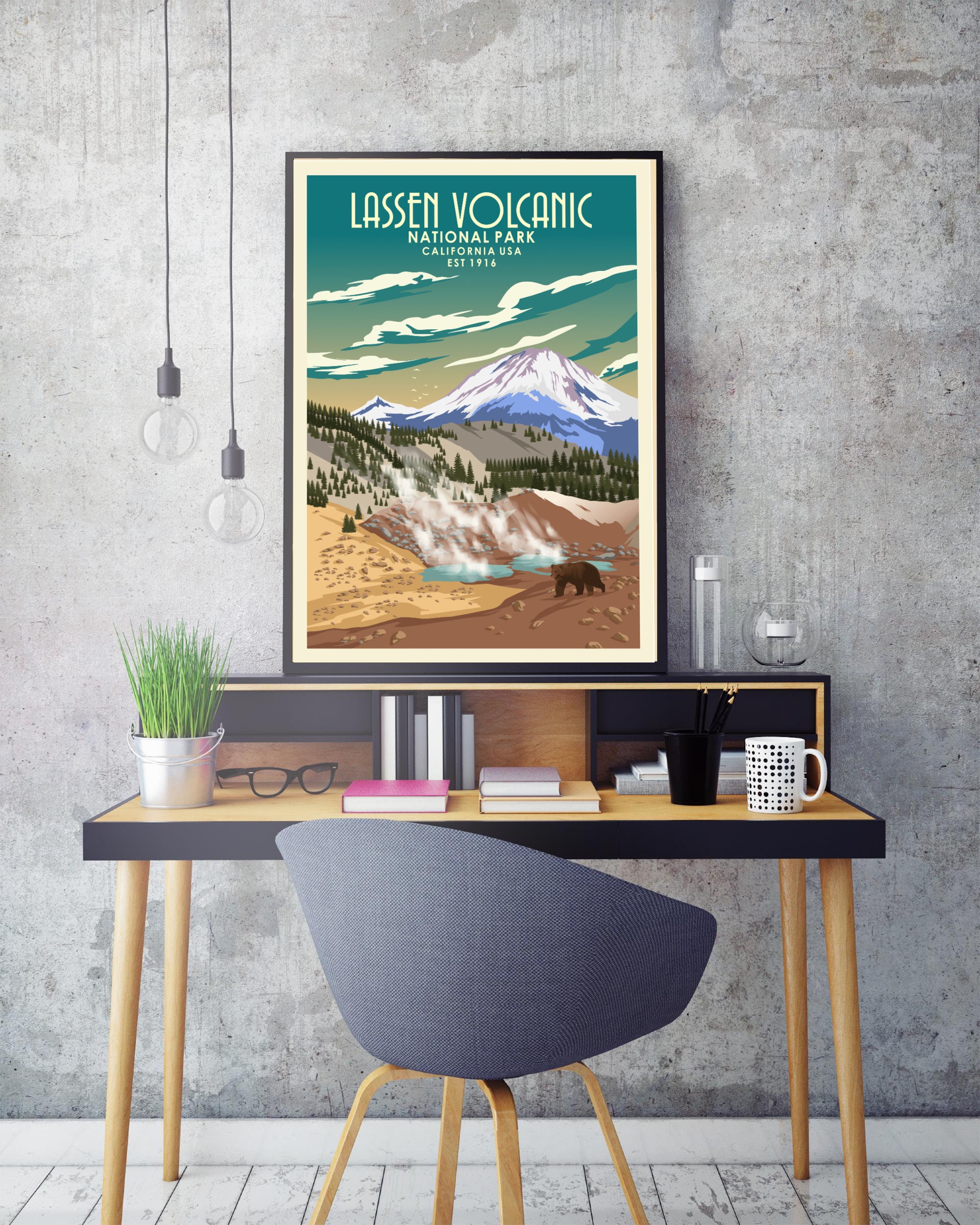 Lassen Park Poster Lassen Park Print Lassen Volcanic Park Poster Lassen ...