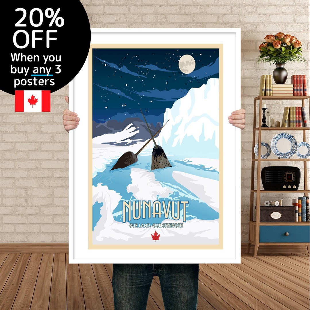Nunavut Poster | Nunavut Retro Print | A Gift for Canadians | Wall ...