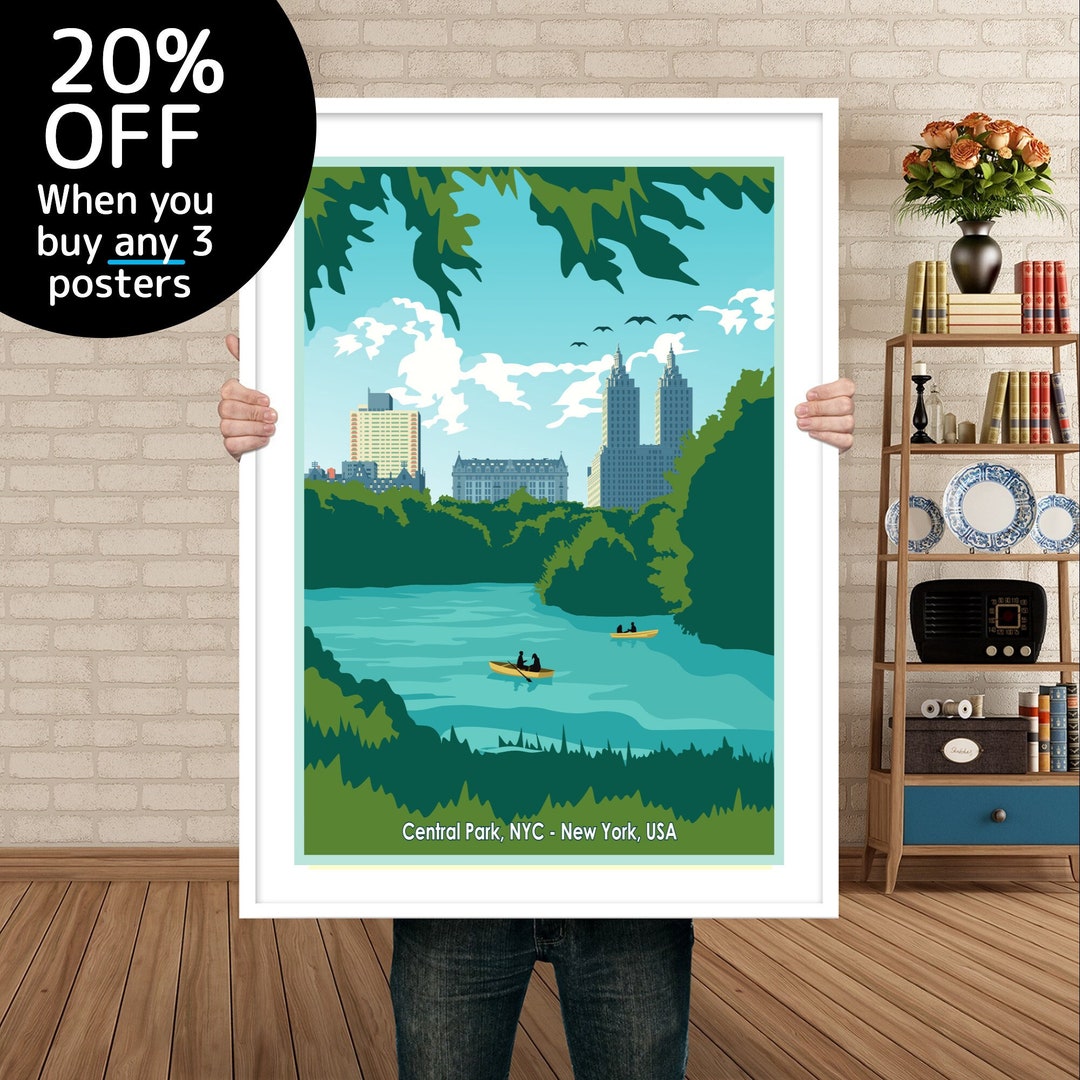 Central Park Poster | Central Park NYC Print - Etsy
