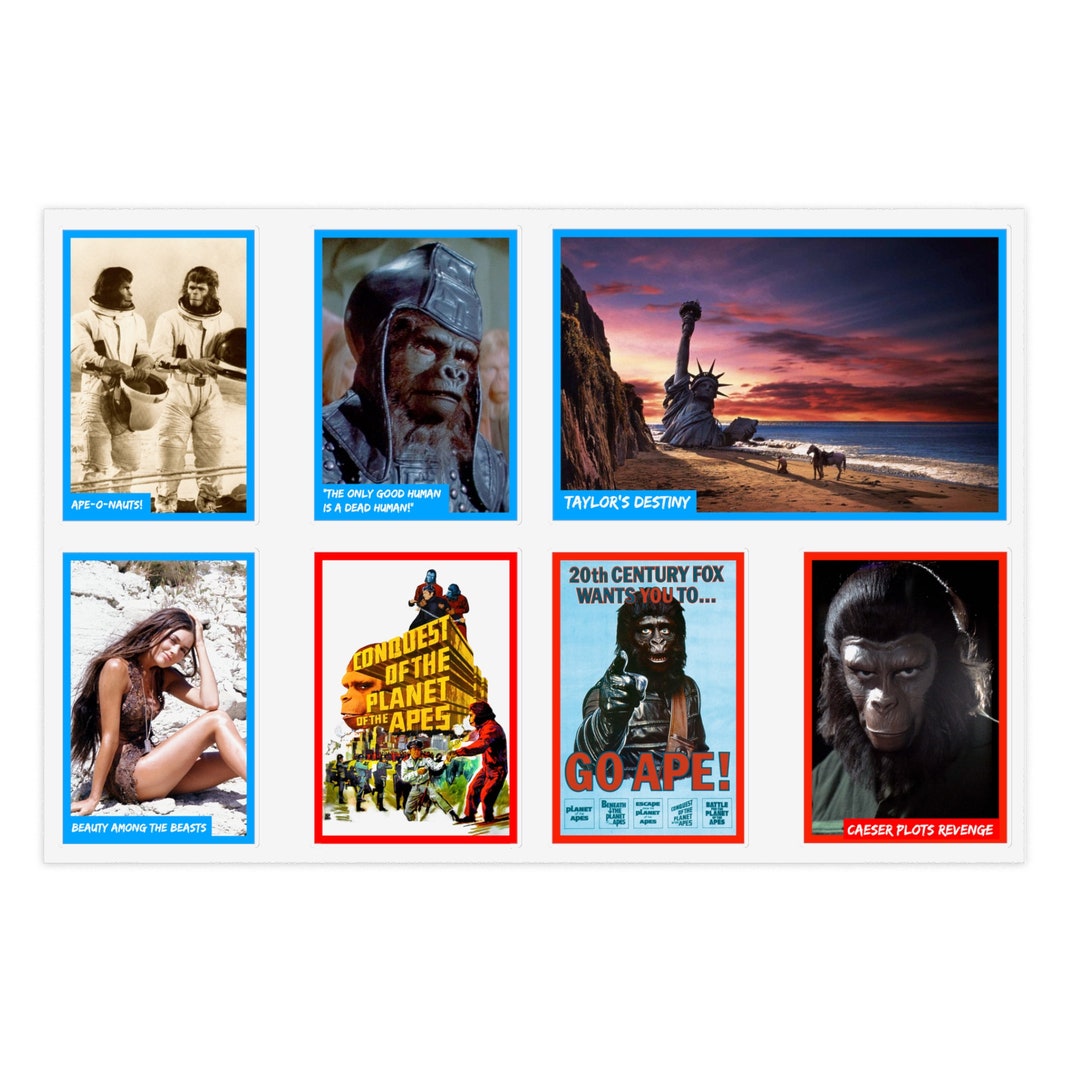 Planet of the Apes Sticker Set 1968 Laptop Stickers Decals Vintage ...