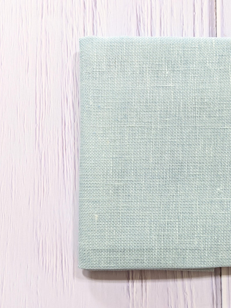28ct Aqua Blue Light Linen Fabric by Wichelt-permin: Cross Stitch ...