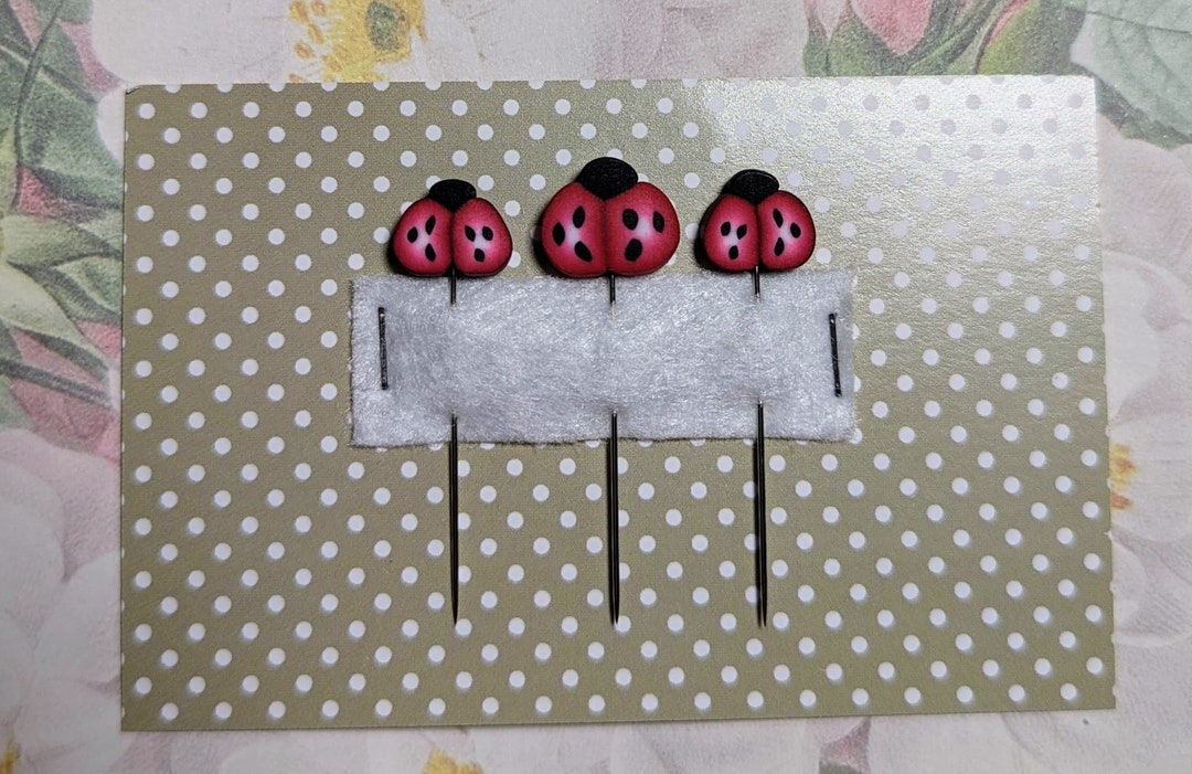Ladybug Pins Set: Handmade Polymer Clay Needlework Pins - Etsy
