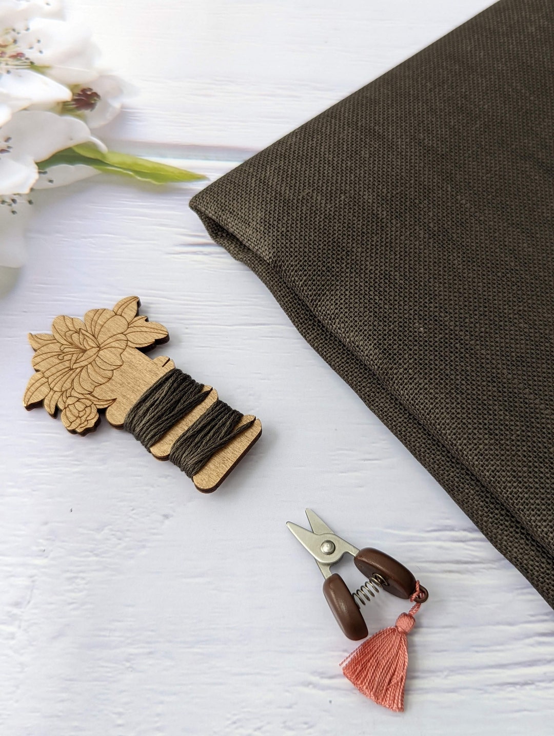 28ct Espresso Linen Fabric: Wichelt-permin Cross Stitch Embroidery - Etsy