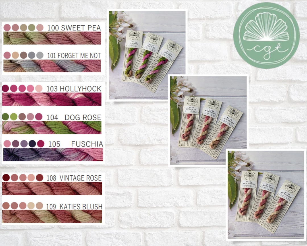 Cottage Garden Threads #100-#109 Hand-dyed 100 % Cotton Embroidery ...