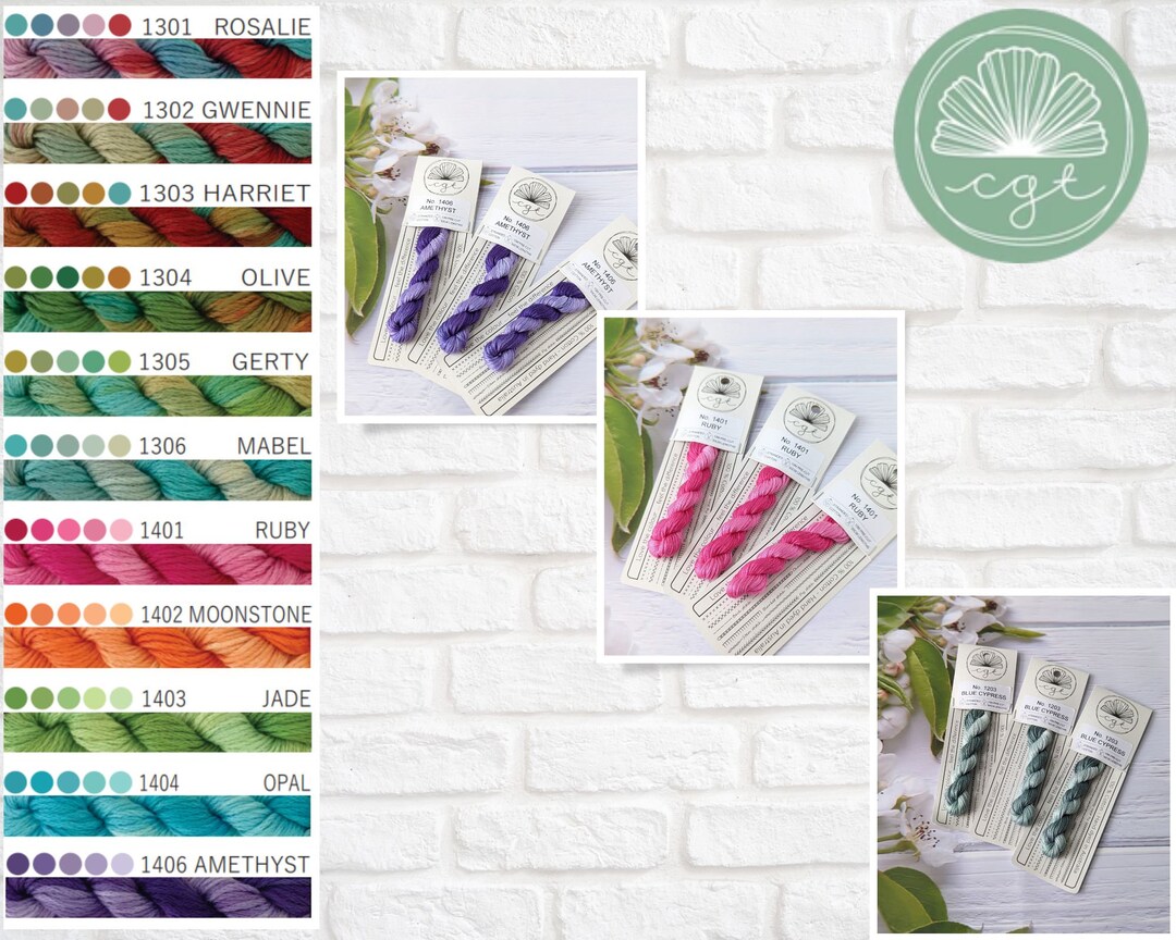 Cottage Garden Threads #1301 - #1406 Hand-dyed 100 % Cotton Embroidery ...