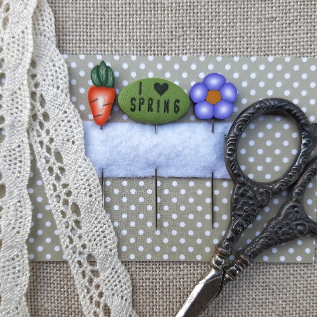I Love Spring Needlework Pins Set - Puntinipuntini EXPO Design - Etsy