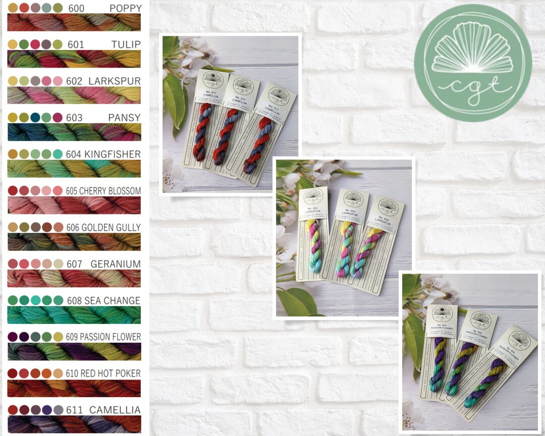 Cottage Garden Threads #600-#611 Hand-dyed 100 % Cotton Embroidery ...