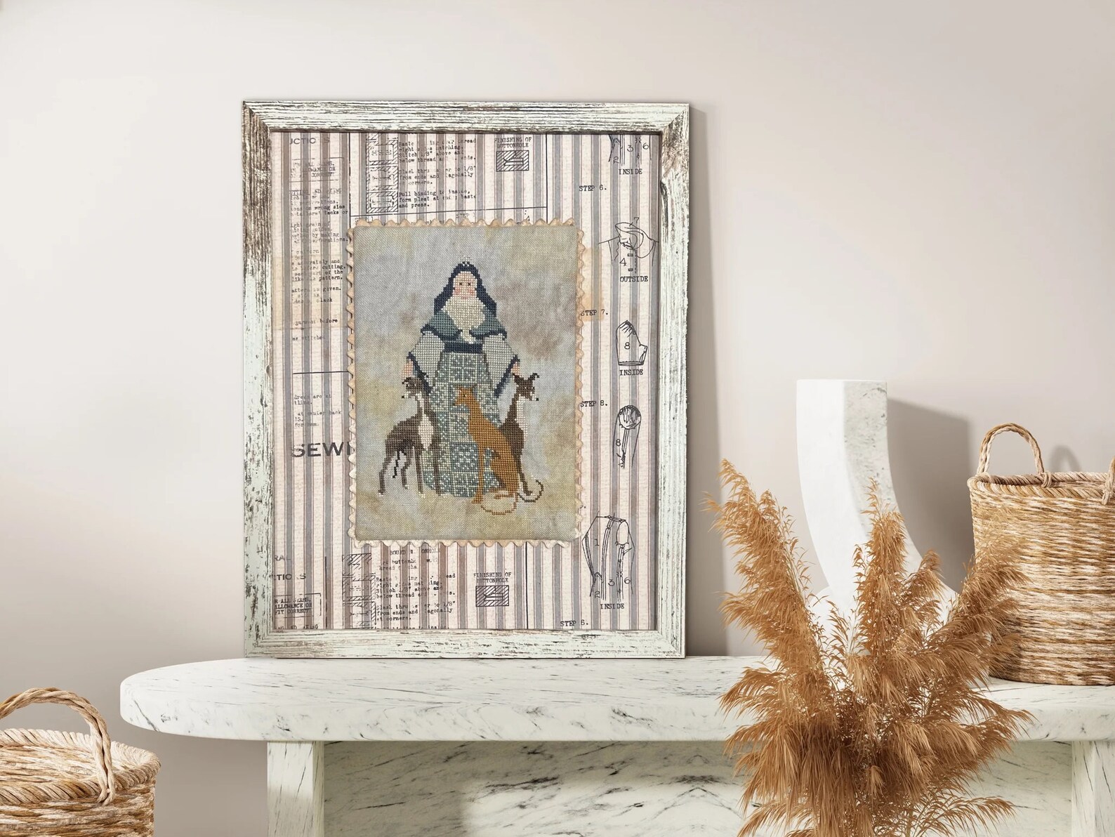 Greyhound Santa Needlework Chart - Dirty Annie's Southern Style - Etsy
