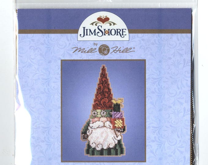 Jim Shore by Mill Hill - "gnome Holding Gifts" Cross Stitch Kit ...