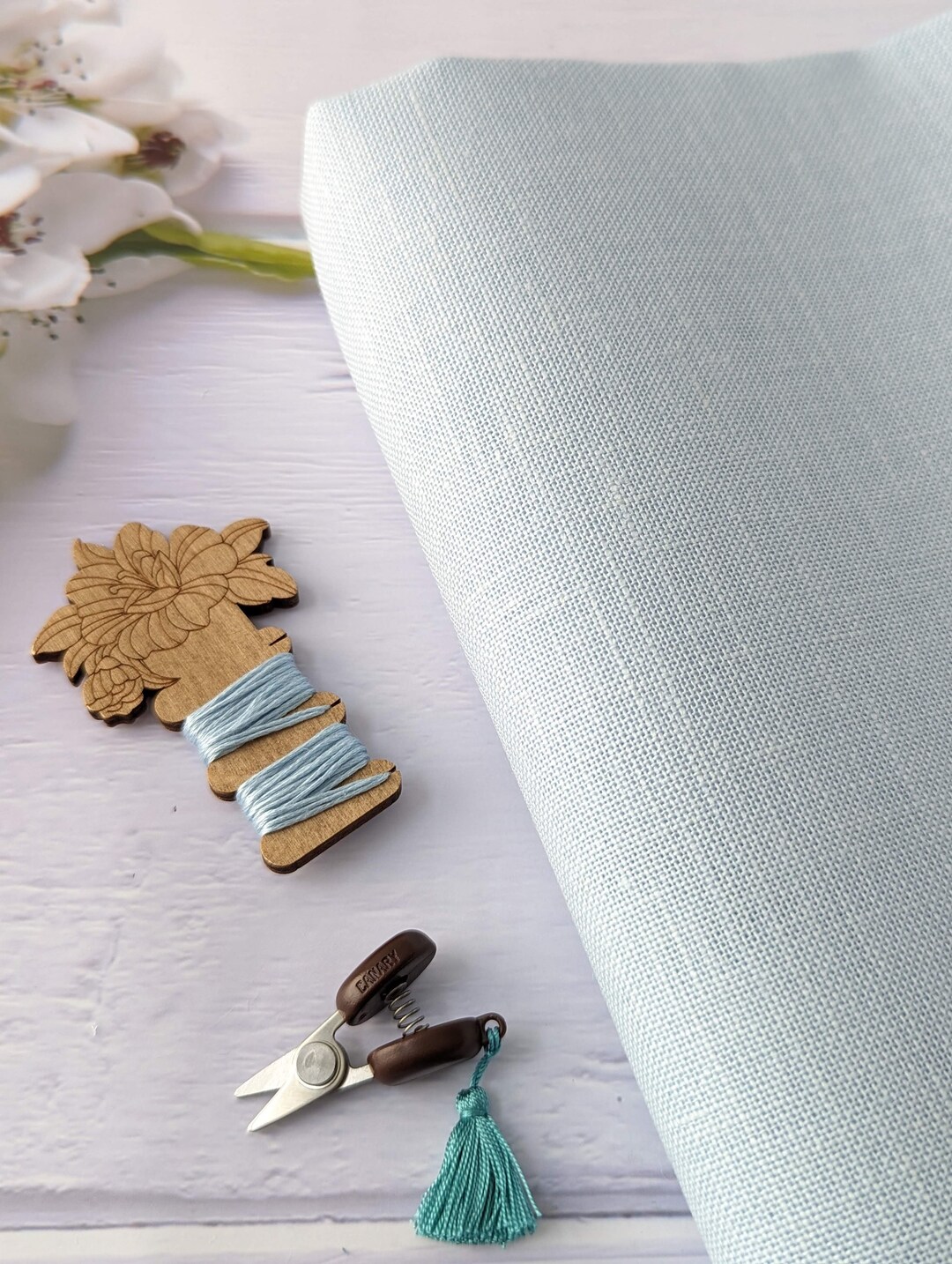 32ct Zweigart Belfast Linen Fabric: Ice Blue Cross Stitch Embroidery - Etsy