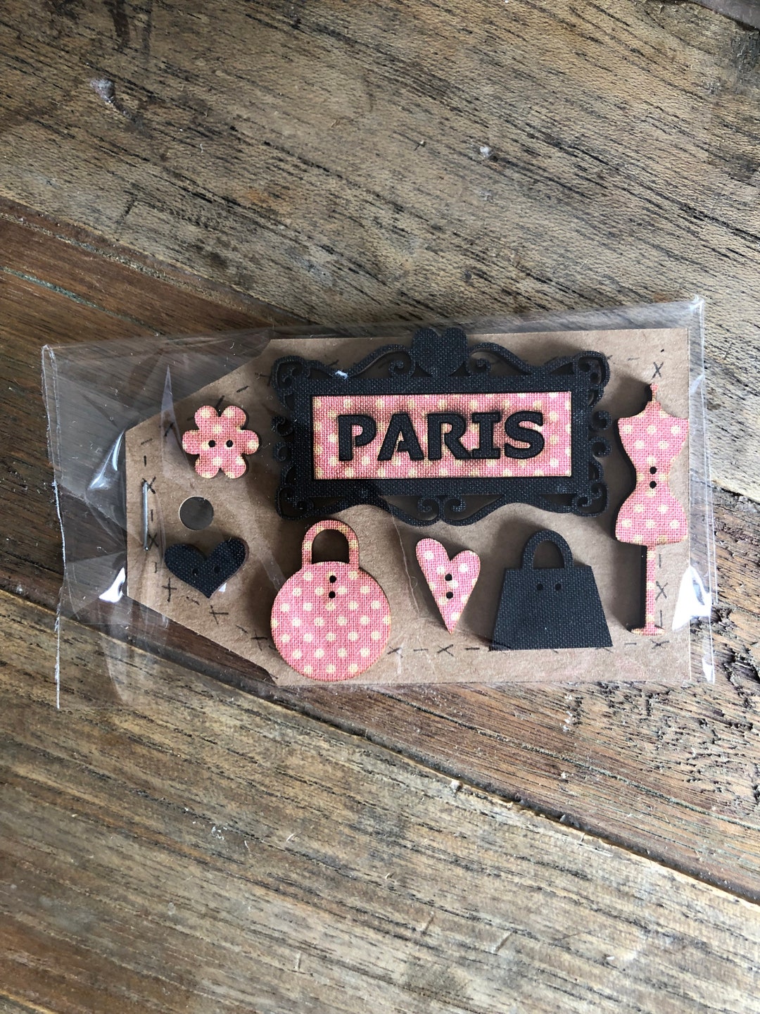 Paris Buttons: Wooden & Linen Designer Buttons - Set of 7 - Etsy