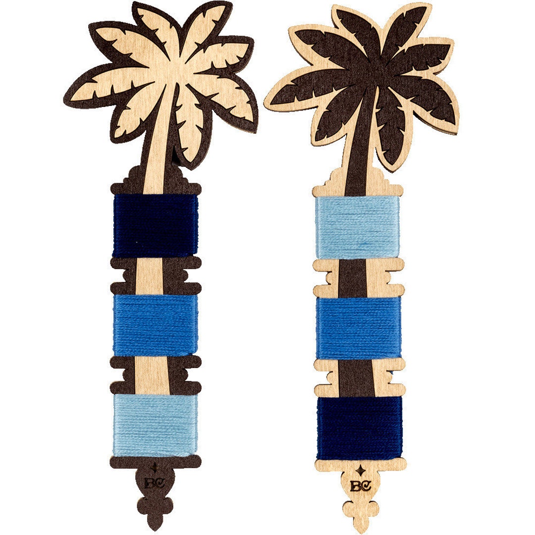 Wooden Floss Bobbins: Palm Tree Thread Organizer, Set of 2 - Etsy