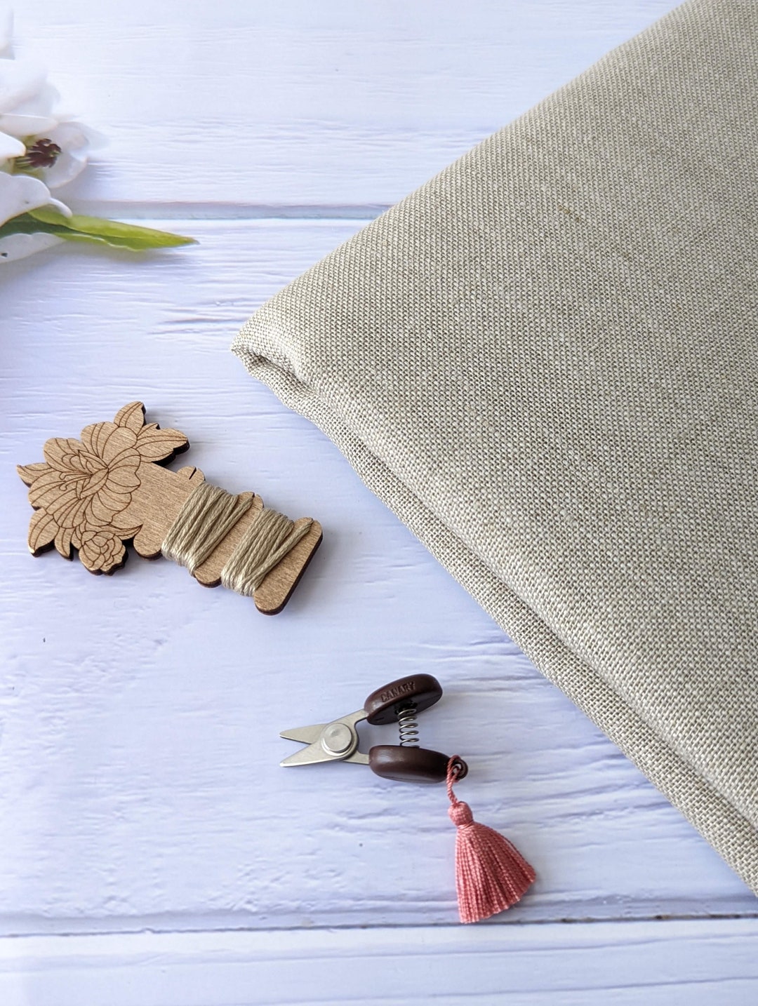 28ct Raw Natural Zweigart Cashel Linen Fabric: Cross Stitch Embroidery ...