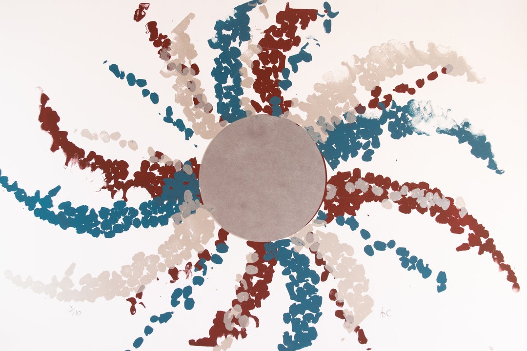 Tri-colored Pinwheel Screen Print - Etsy