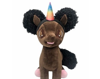 Brandy Unicorn Plush Toy With Brown Eyes 16 Inch | Etsy