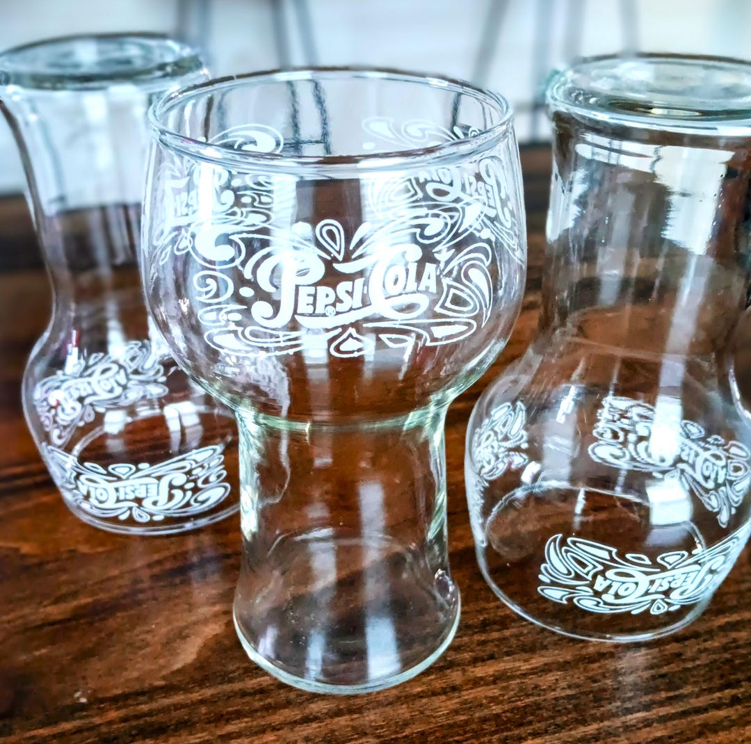 Vintage Pepsi Glasses, Set of 3 | Pepsi Collectibles | Soda Fountain ...