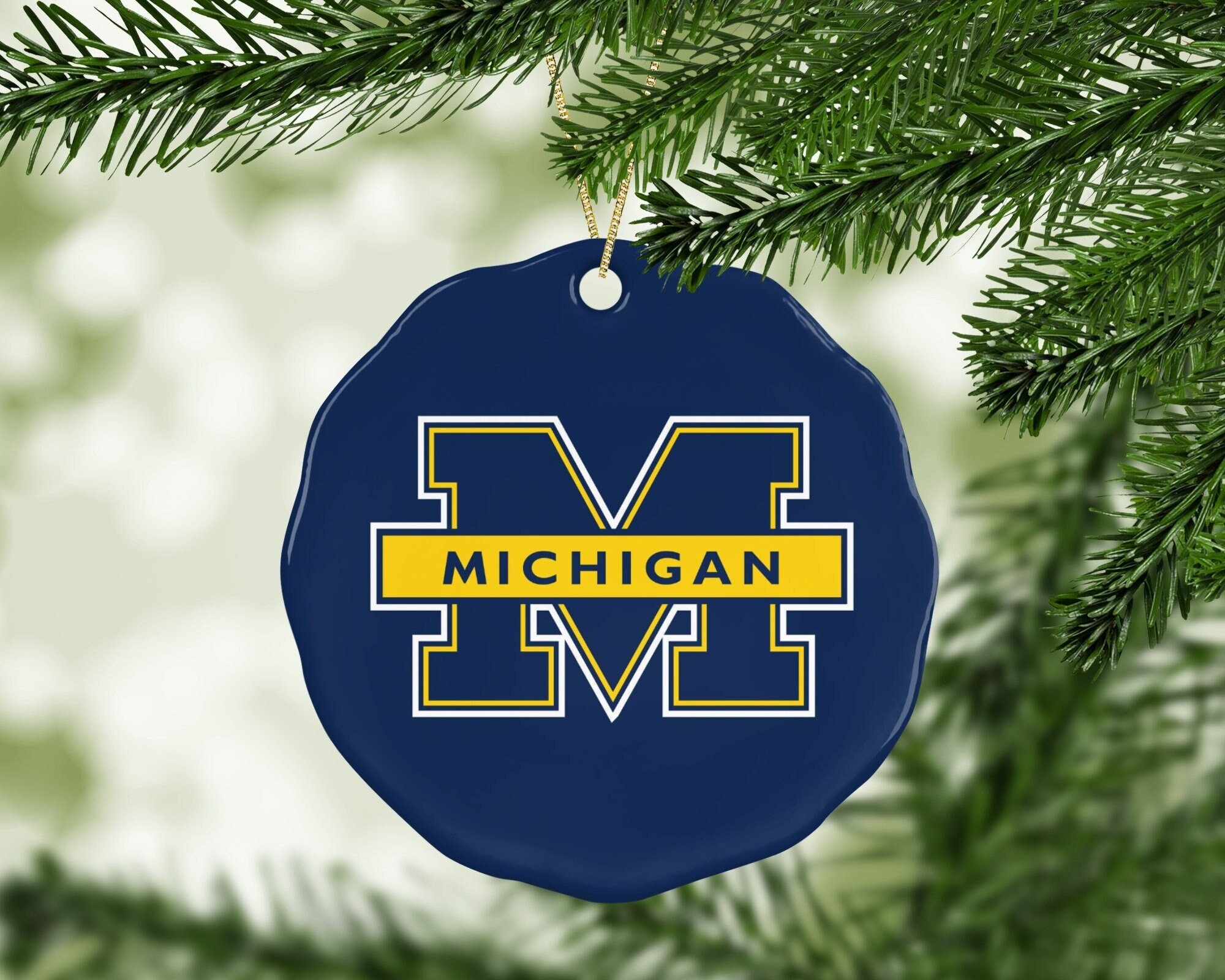Michigan Wolverines Christmas Ornament - Etsy